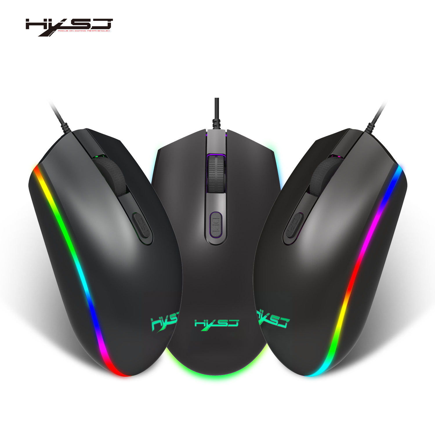 Chuột dây HXSJ V300 chơi game, văn phòng LED RGB có thể điều chỉnh ...
