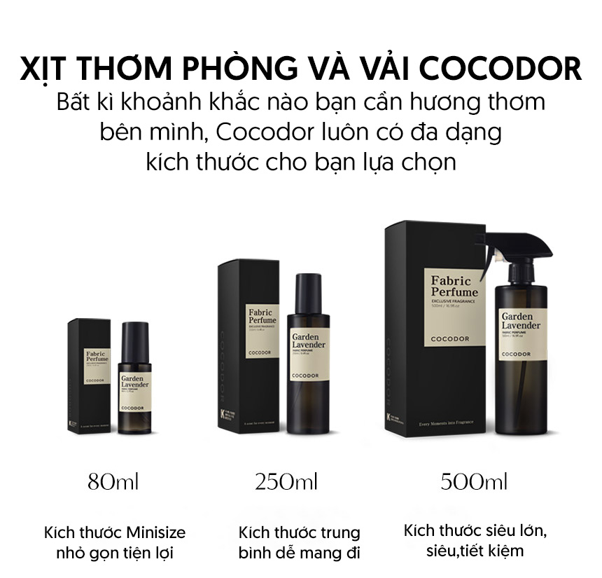 Xịt thơm khử mùi vải và thơm phòng Cocodor Room & Fabric Perfume 80ml, 250ml và 500ml | Shopee ...