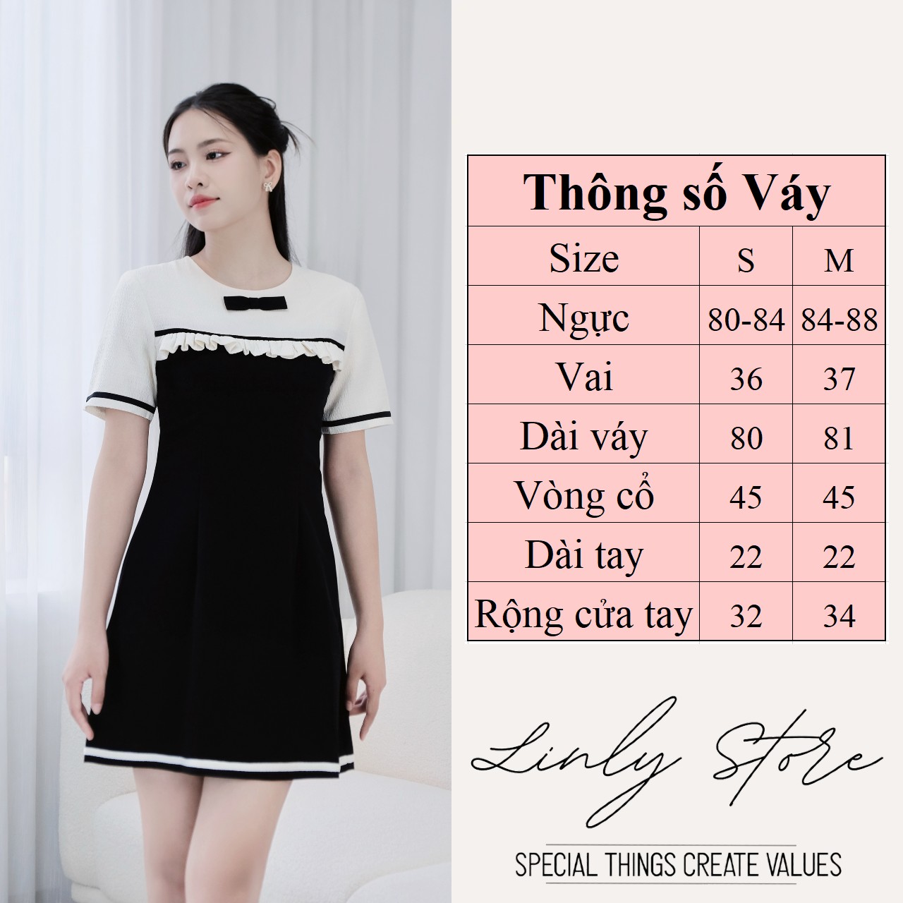 Váy kiểu nữ cổ phối nơ dáng ngắn chất tuyết mưa Linly Store V-VSE1 | Shopee Việt Nam