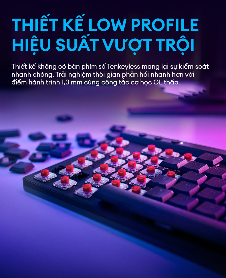 Bàn phím Gaming Không dây Low profile Logitech G515 LIGHTSPEED TKL ...