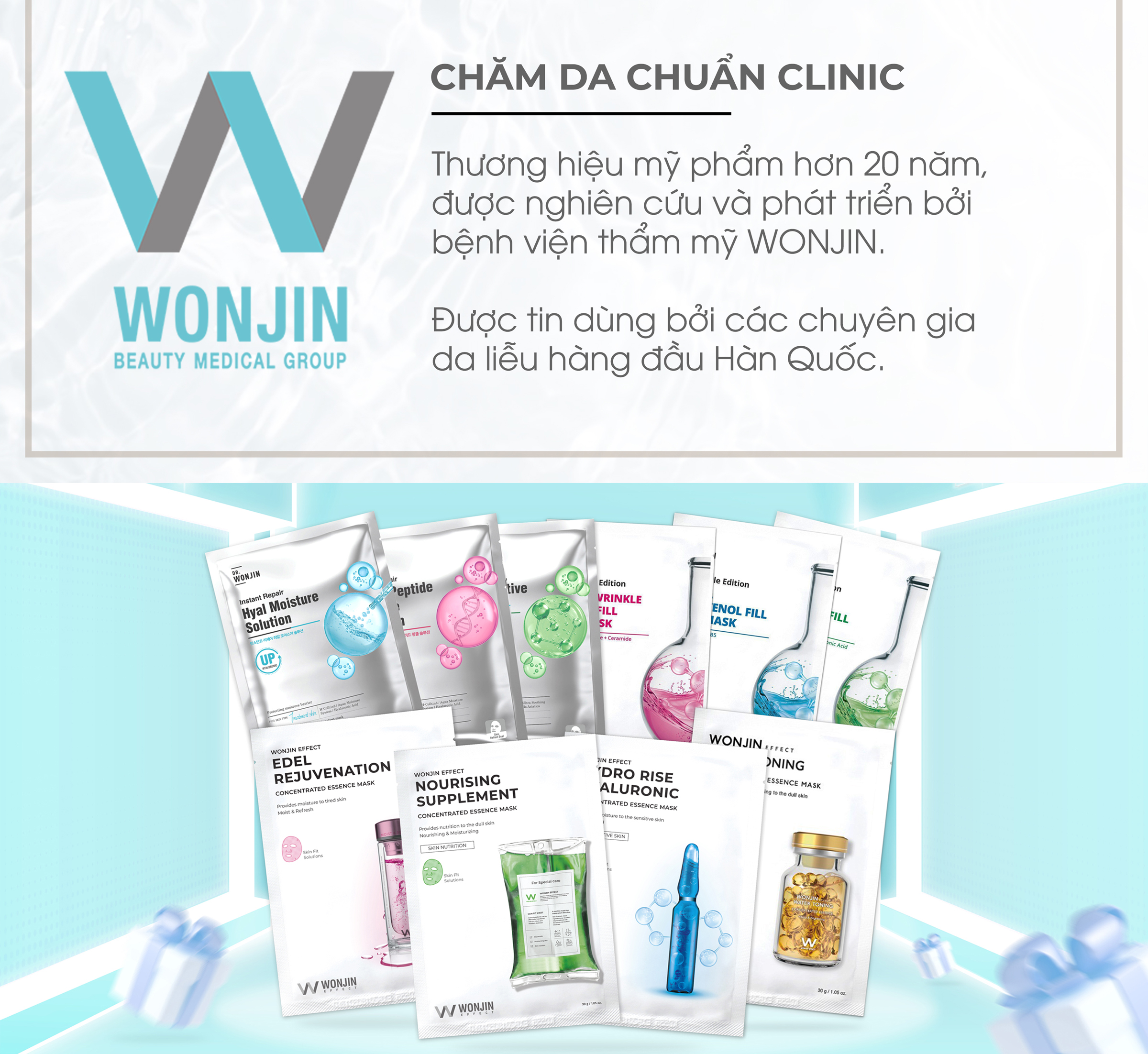 Combo 10 mặt nạ Wonjin Mask Hàn Quốc cấp ẩm, dưỡng trắng, phục hồi da ...