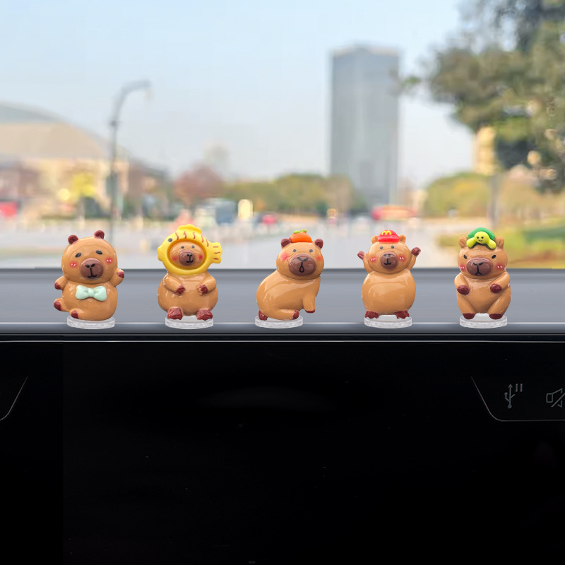 Jojo's Bộ mô hình Capybaras mini cute, trang trí xe máy, nội thất ô tô ...