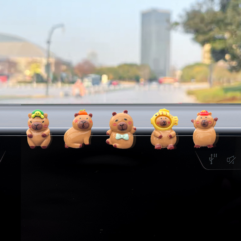 Jojo's Bộ mô hình Capybaras mini cute, trang trí xe máy, nội thất ô tô ...