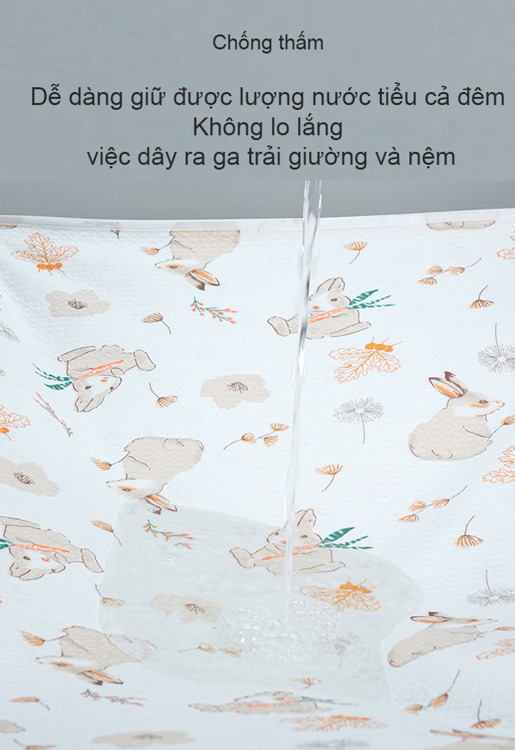 Tấm lót chống thấm trải giường MUJI 3 lớp cho em bé và người già size ...