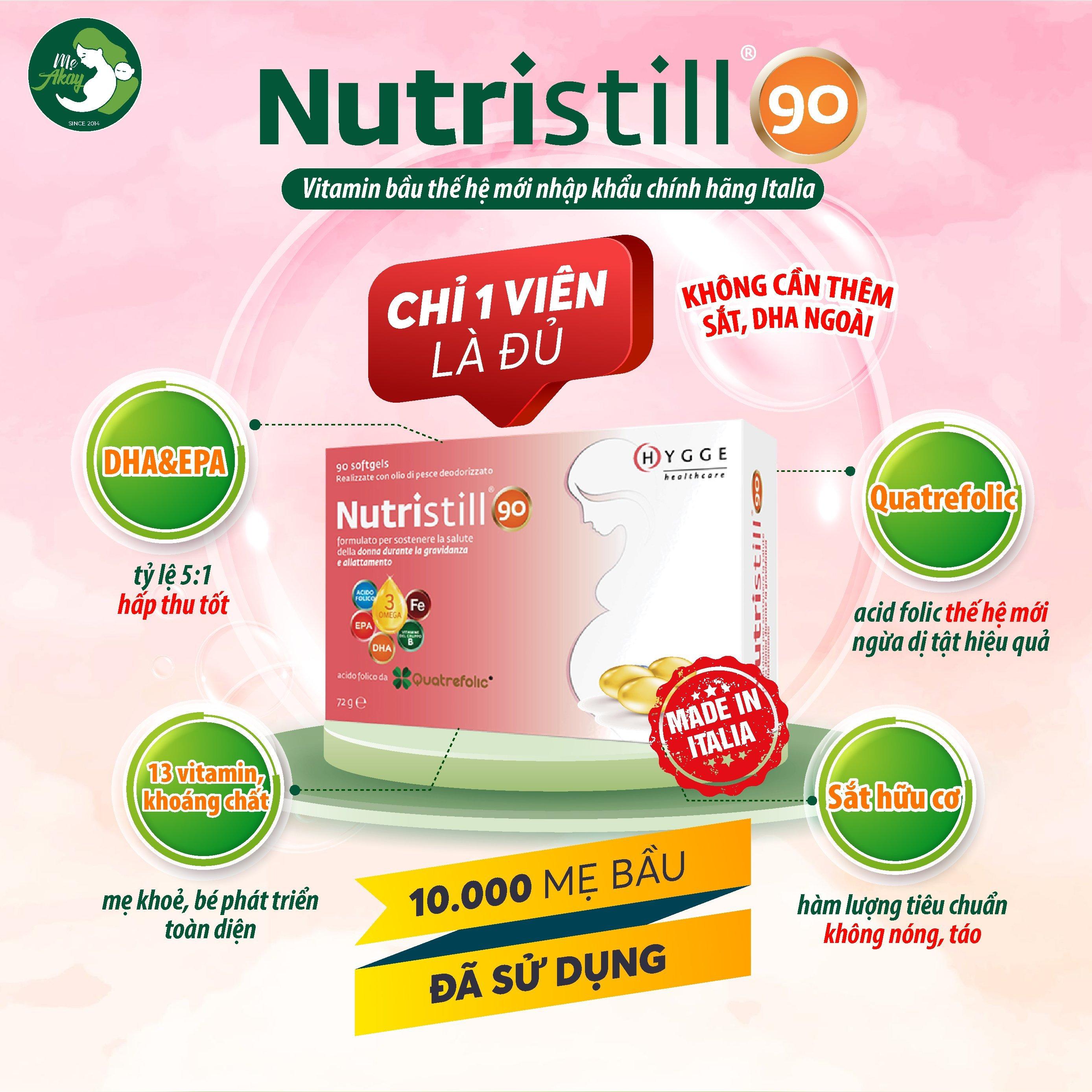 Vitamin bầu Nutristill 90(Italy) Vitamin tổng hợp (DHA, Acid folic, Sắt ...