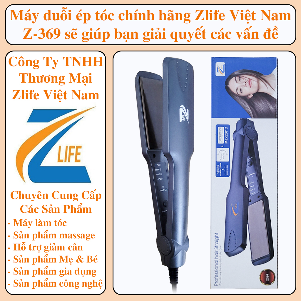 Máy duỗi tóc ép tóc Zlife Z369, máy là kẹp làm thẳng tóc chính hãng ...
