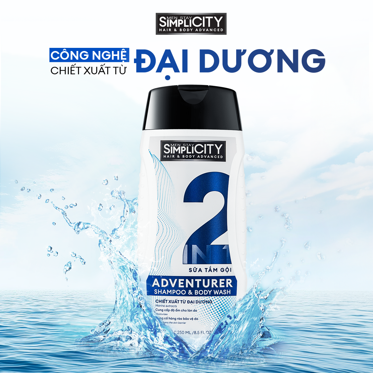 Dầu gội 2 in 1 giúp tóc mềm mượt, chắc khỏe Men Stay Simplicity Hair ...