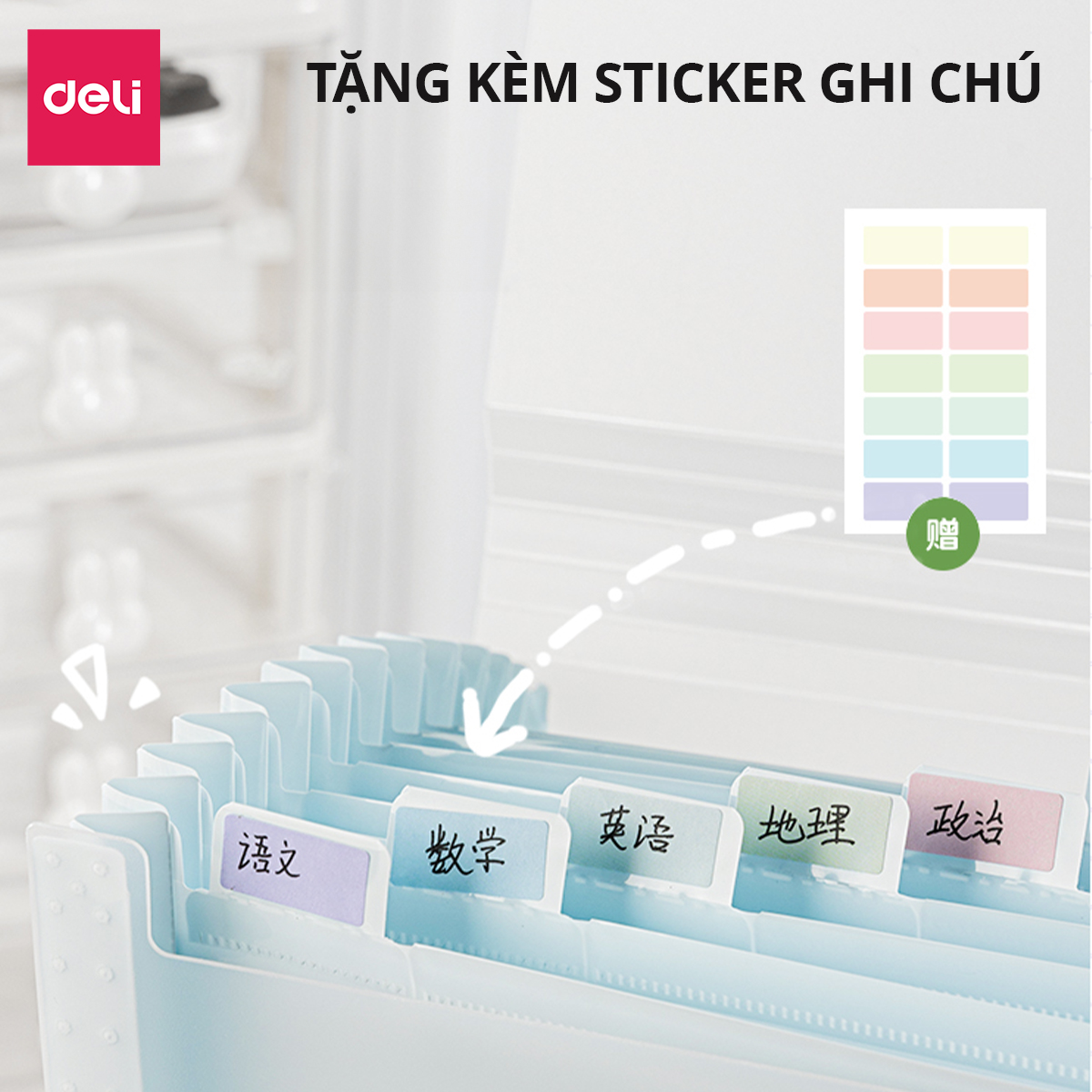 Túi Đựng Tài Liệu 13 Ngăn Deli File Cặp Tệp Đựng Tài Liệu A4 Nhiều Ngăn ...