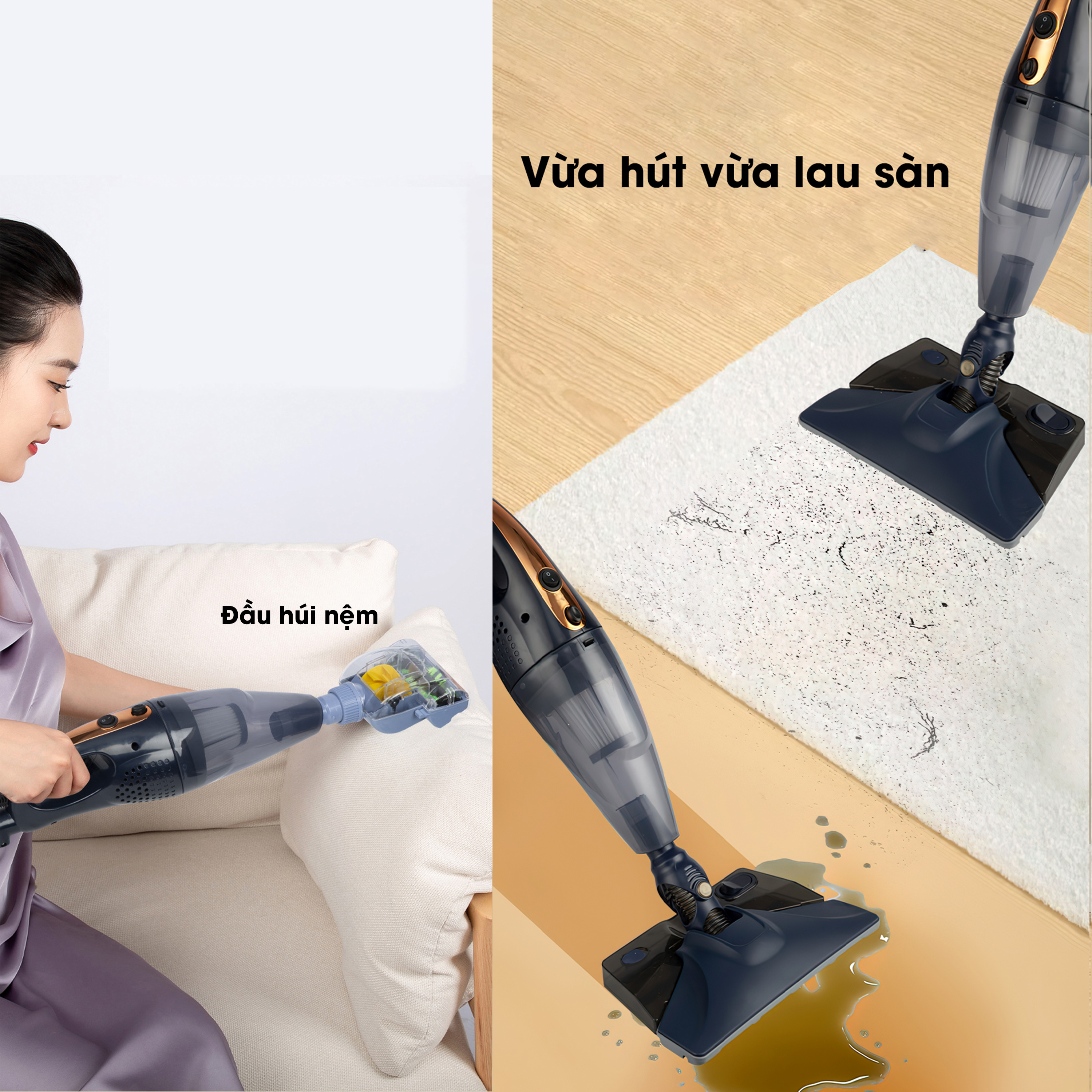 Máy hút bụi lau sàn nhà cầm tay đa năng SHANEN X10 PRO, Hút nệm giường ...
