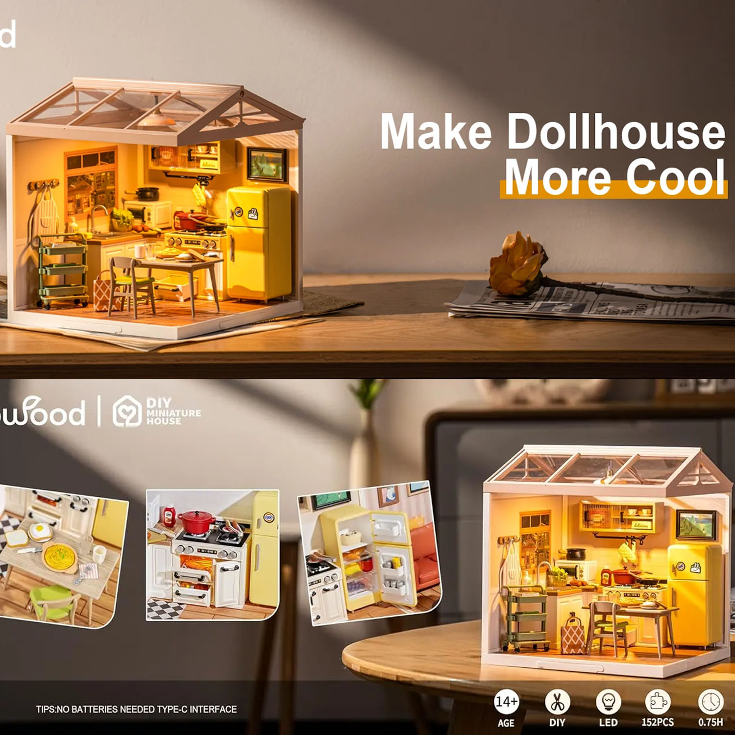 Rolife Happy Meals Kitchen DIY Plastic Miniature House DW008 Mô hình ...