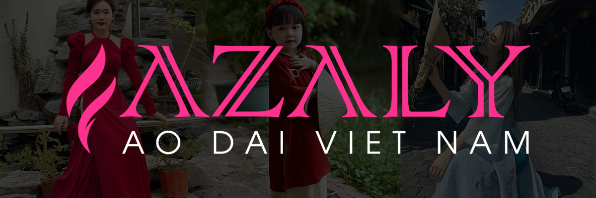 Áo dài gấm Đồng Điếu khuy tàu - thiết kế cổ tròn dáng suông AZALY ...