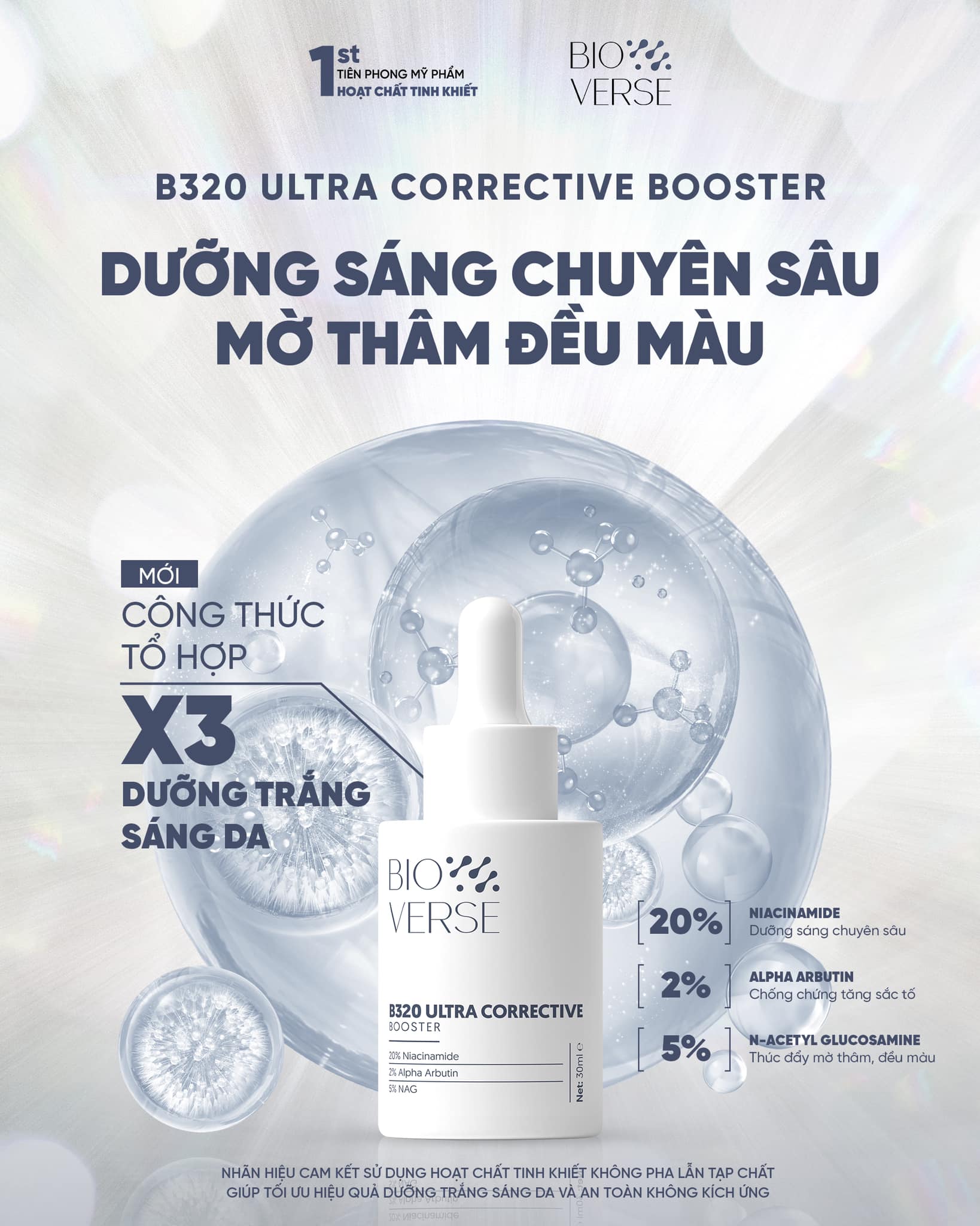 Tinh Chất Niacinamide 20% Sáng Da Mờ Thâm Bioverse B320 Ultra Corrective Booster 30ml | Shopee ...