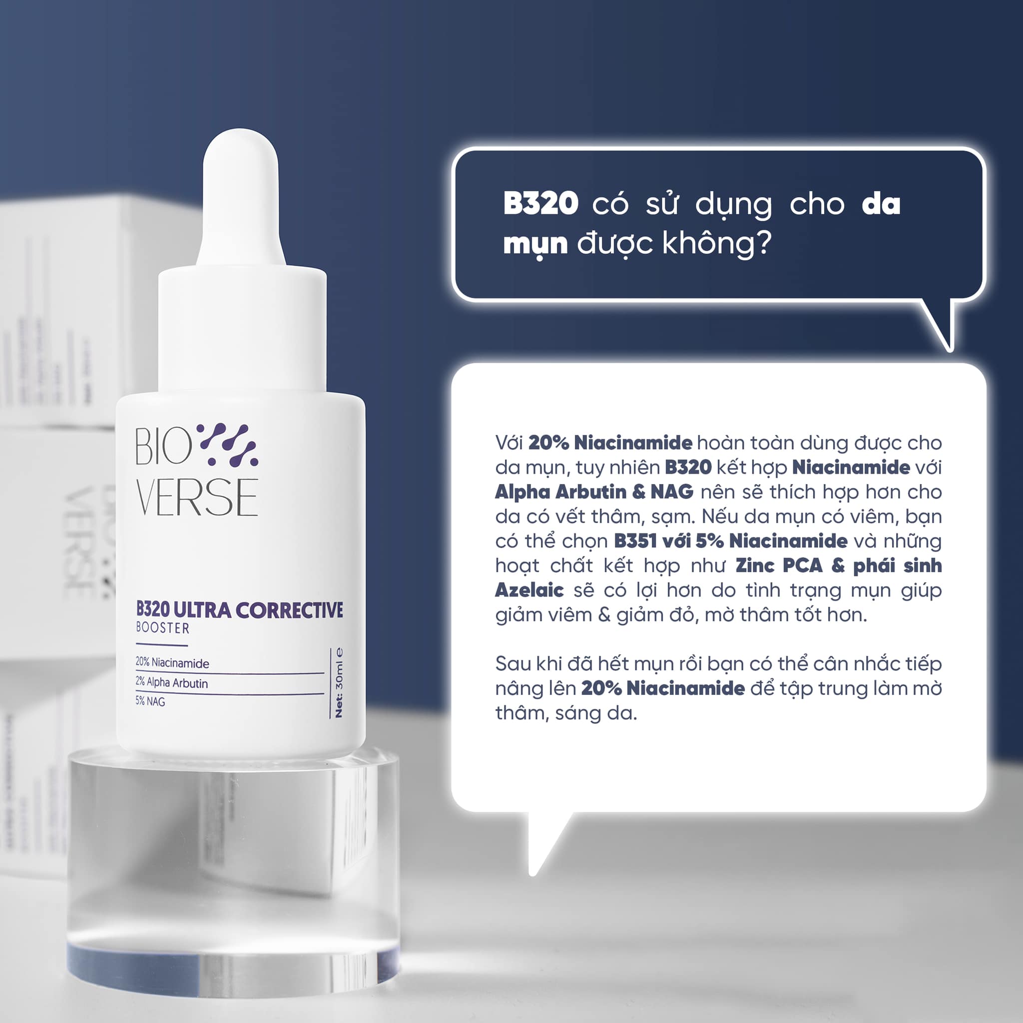 Tinh Chất Niacinamide 20% Sáng Da Mờ Thâm Bioverse B320 Ultra ...