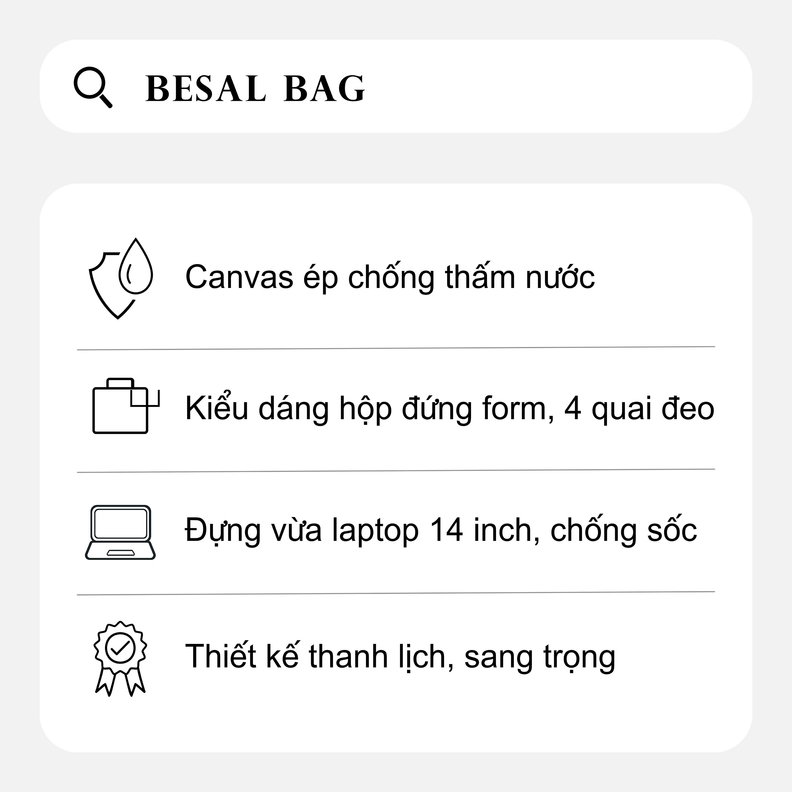 Túi xách tote nữ Besal Bag PARAMI, túi công sở hình hộp cỡ lớn, đựng ...