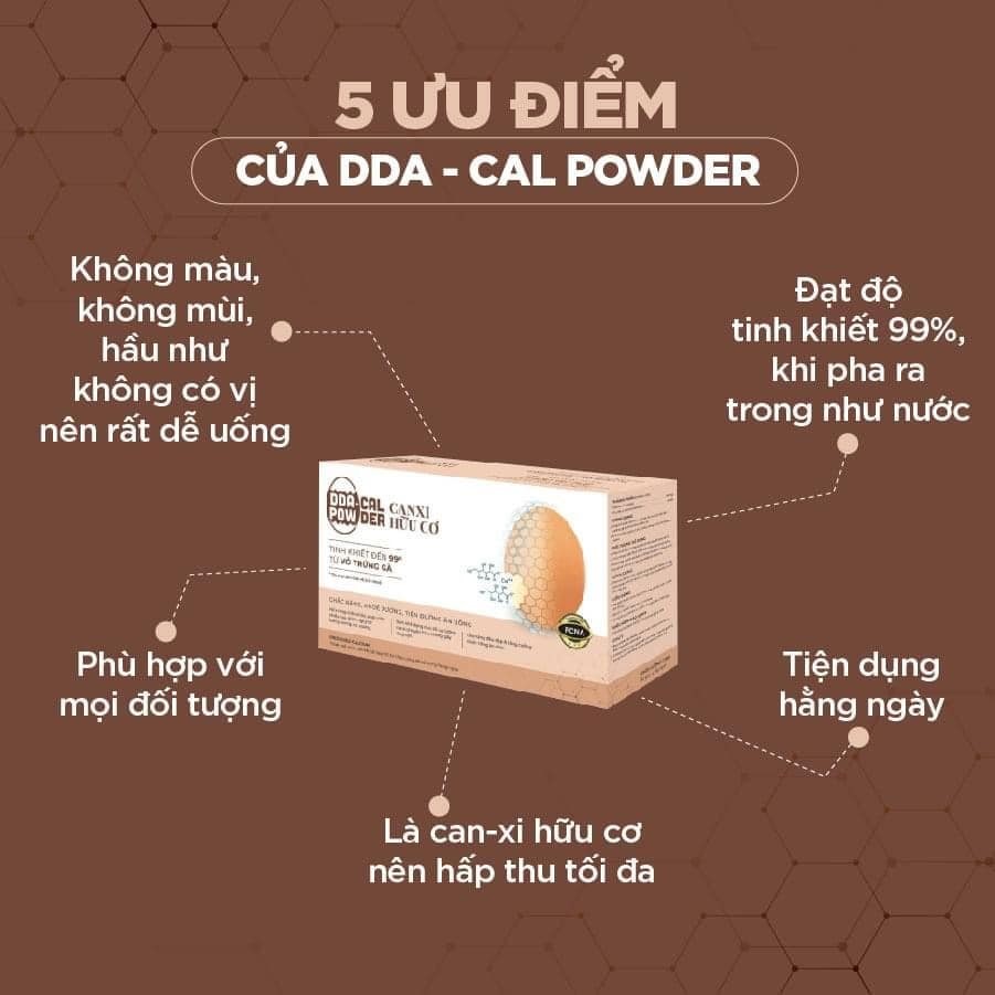 Canxi hữu cơ từ vỏ trứng gà DDA CAL POWDER hộp 60gr (20 gói) | Shopee ...