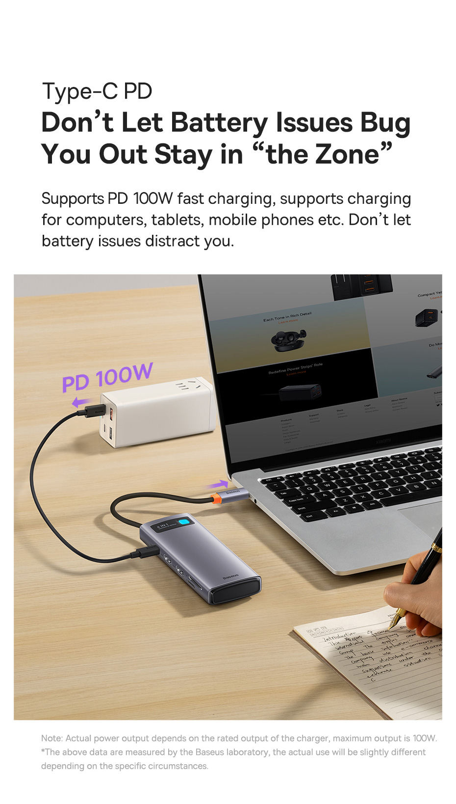 Baseus USB C Hub chia cổng Type C sang HDMI USB 3.0 PD100W 4K thích hợp cho Mac Dell Xiaomi ...