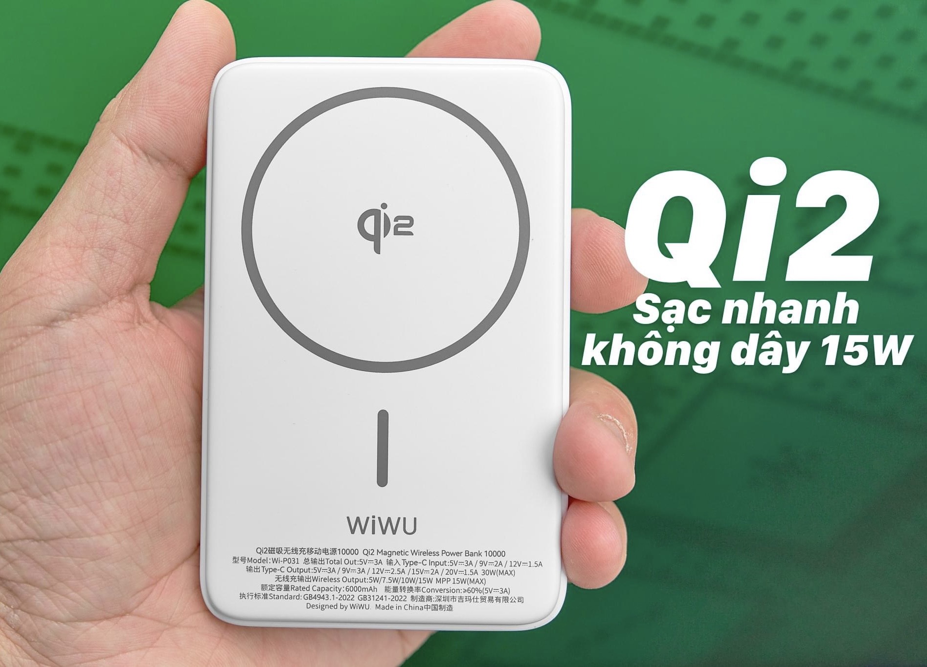 Sạc Dự Phòng Không Dây WIWU Qi2 30W Wi-P031 Chuẩn Sạc Nhanh 15W Không Dây, Dung Lượng 10.000mAh ...