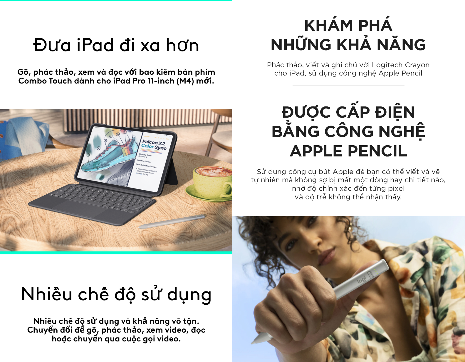 Bao da kèm bàn phím Logitech Combo Touch cho iPad Pro 11 inch (M4 ...