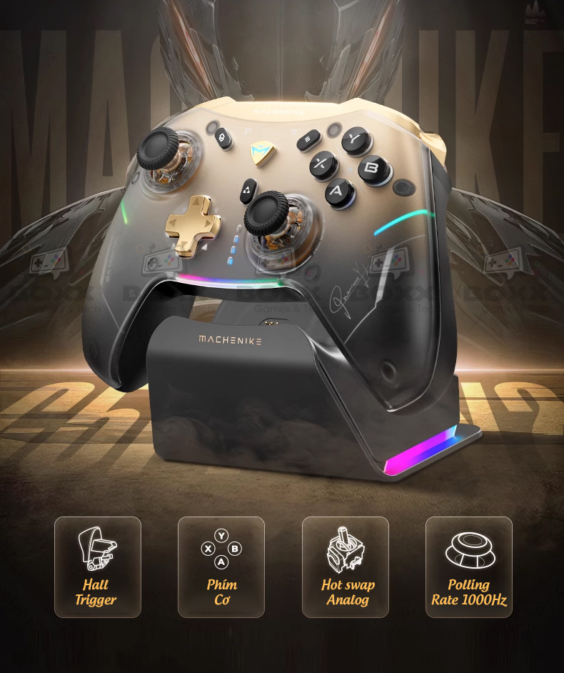 Tay cầm chơi game MACHENIKE G5 Pro V2 Premium Edition Phím cơ, Hall Effect, Macro cho Nintendo ...