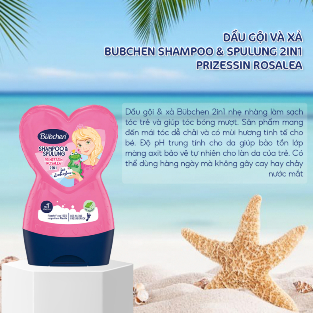 Dầu Gội Xả 2in1 Shampoo & Spulung Prinzessin Rosalea Dịu Nhẹ Cho Bé 230ml Bubchen Official Store ...