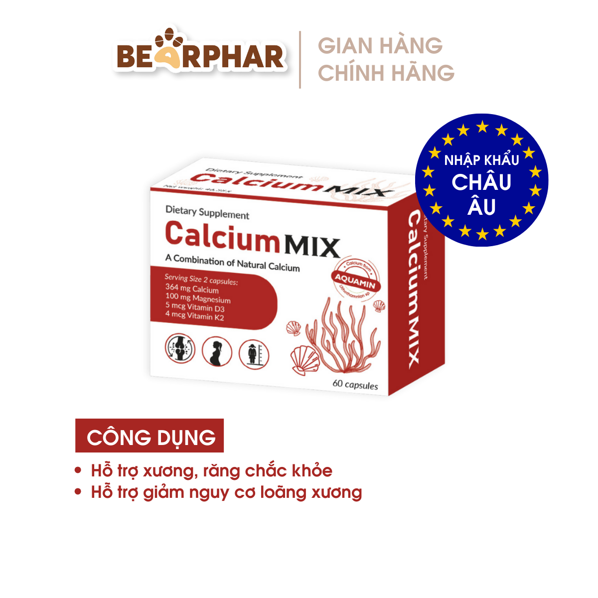 Viên uống Canxi hữu cơ Calcium Mix - Bổ sung Canxi hữu cơ cho Bà bầu và ...