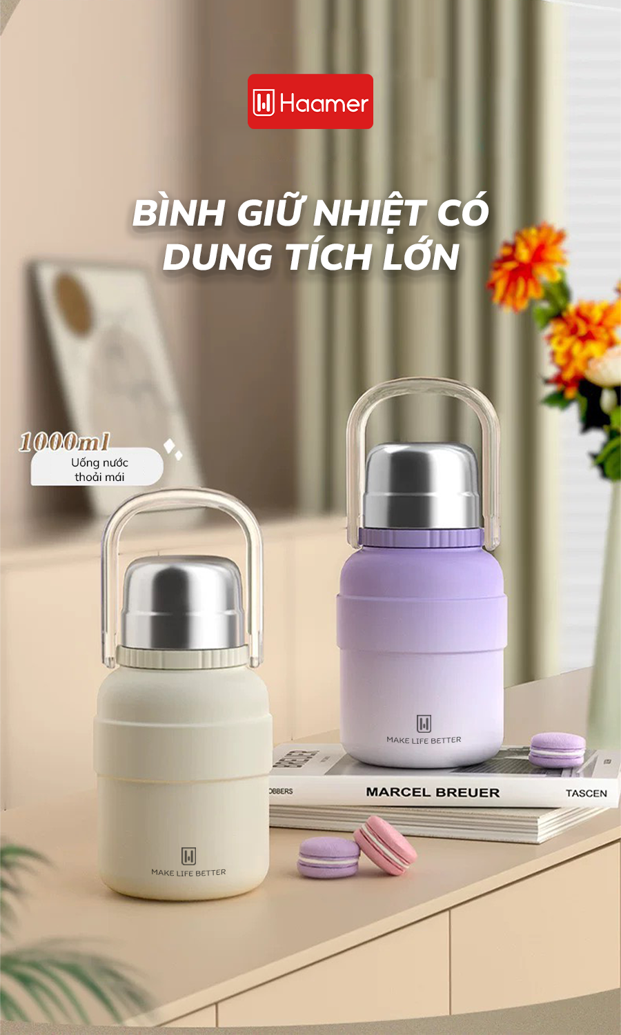 Bình giữ nhiệt Haamer INOX 316 An Toàn Thực Phẩm - Giữ Nhiệt lên tới 48h, dung tích 1000ML ...