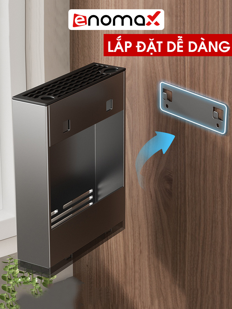 Ống Đựng Dao Dán Tường ENOMAX, Chất Liệu Thép Carbon Cao Cấp, Tặng Kèm ...
