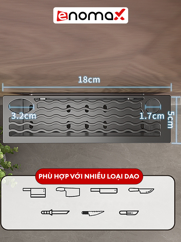 Ống Đựng Dao Dán Tường ENOMAX, Chất Liệu Thép Carbon Cao Cấp, Tặng Kèm ...