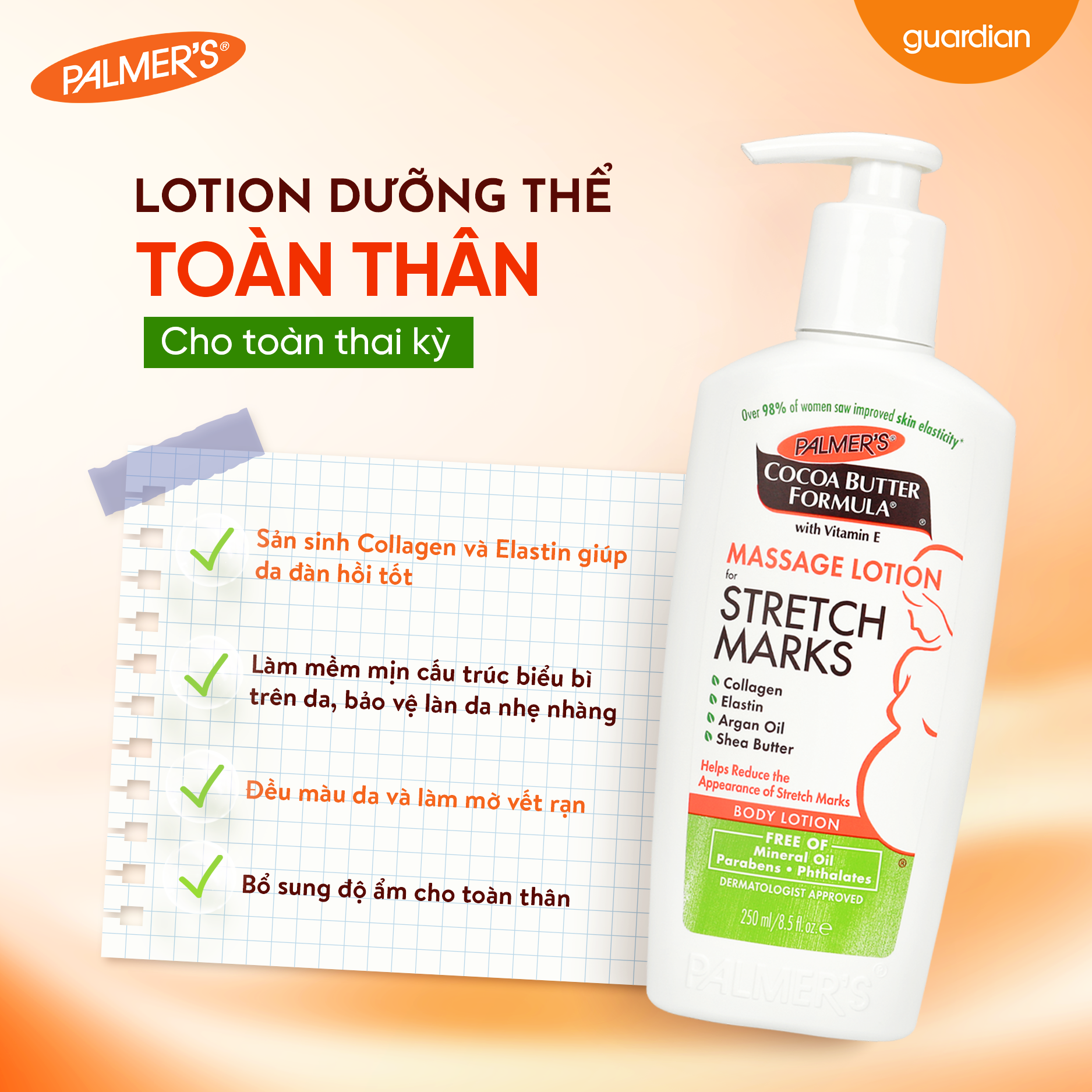 Lotion Hỗ Trợ Giảm Rạn Da Khi Mang Thai Hoặc Tăng Cân Palmer's 250ml ...