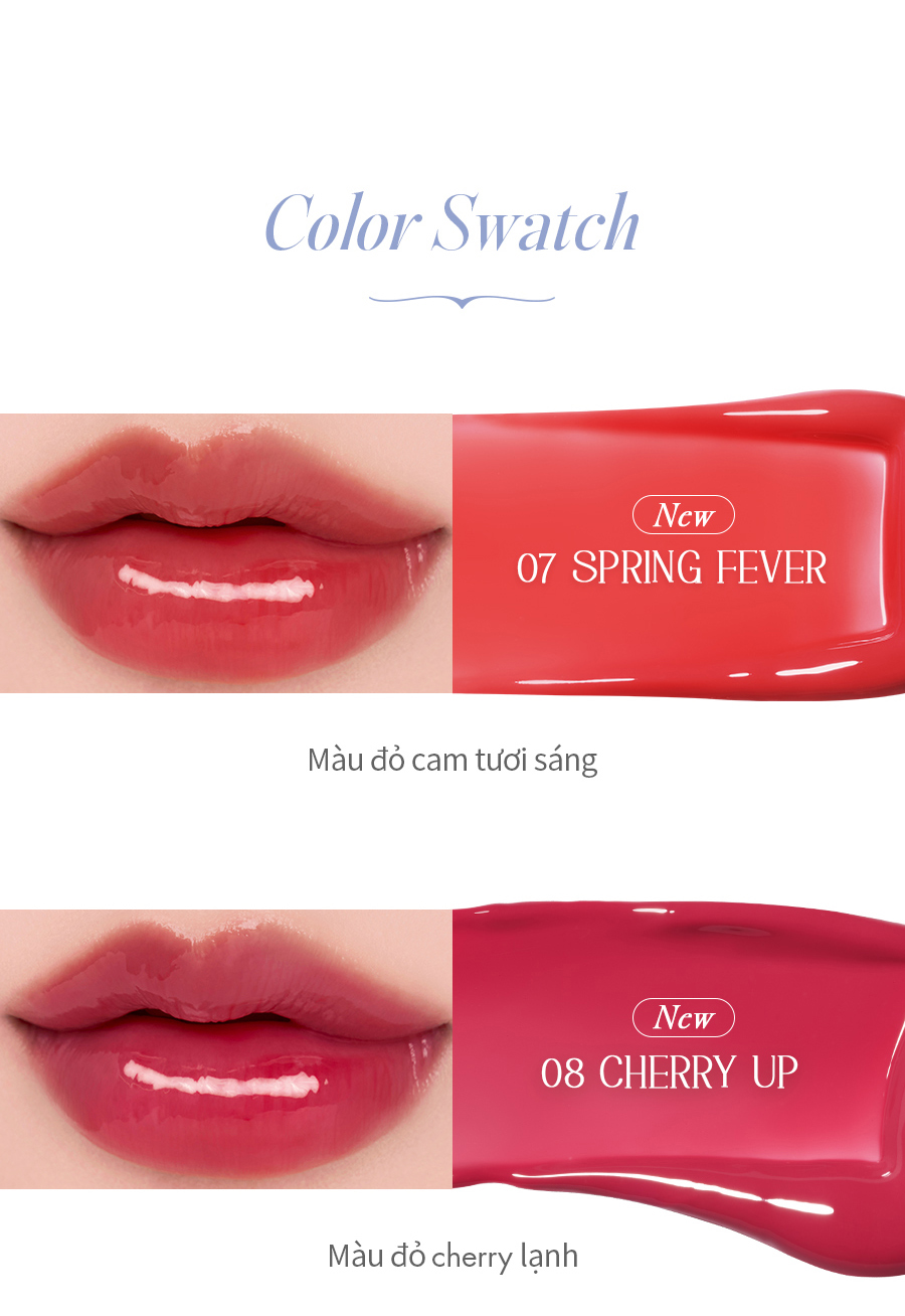 [New][Spring Fever][MÀU 7-8] Son Bóng Thuần Chay Cho Môi Căng Mọng, Mềm ...
