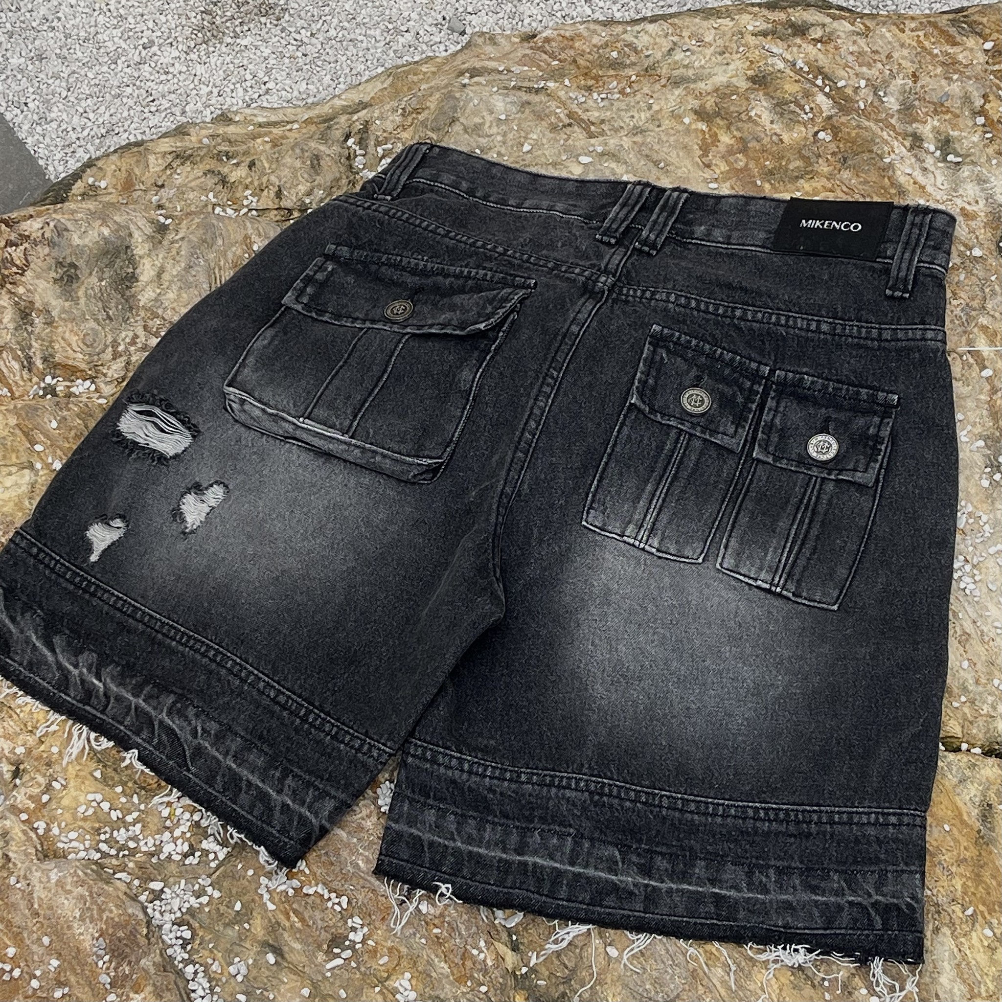 Quần short denim unisex MIKENCO Cargo Denim Short | Shopee Việt Nam