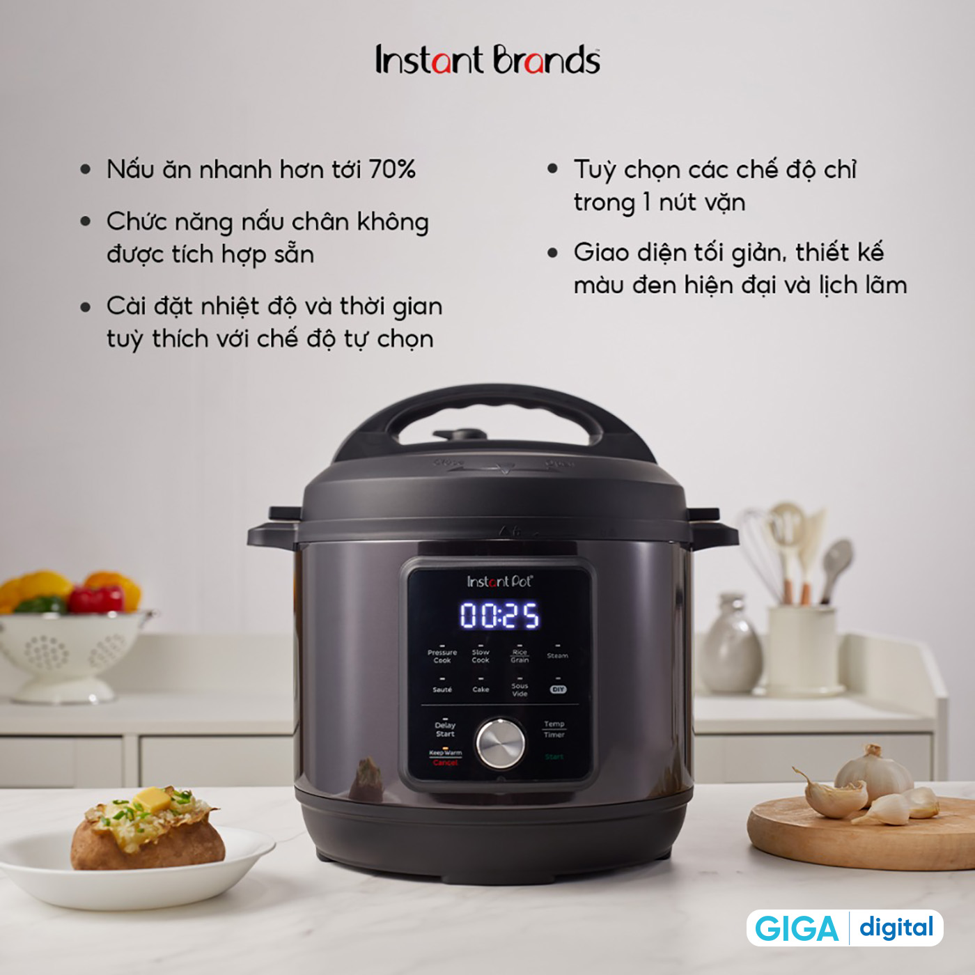 Nồi áp suất điện đa năng Instant Pot Essential 60 9in1, dung tích 5.7L - BH 12 Tháng | Shopee ...