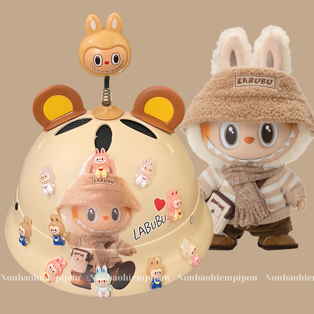 Nón bảo hiểm vành tròn Labubu Capybara chính hãng Helmet mút xốp cao ...
