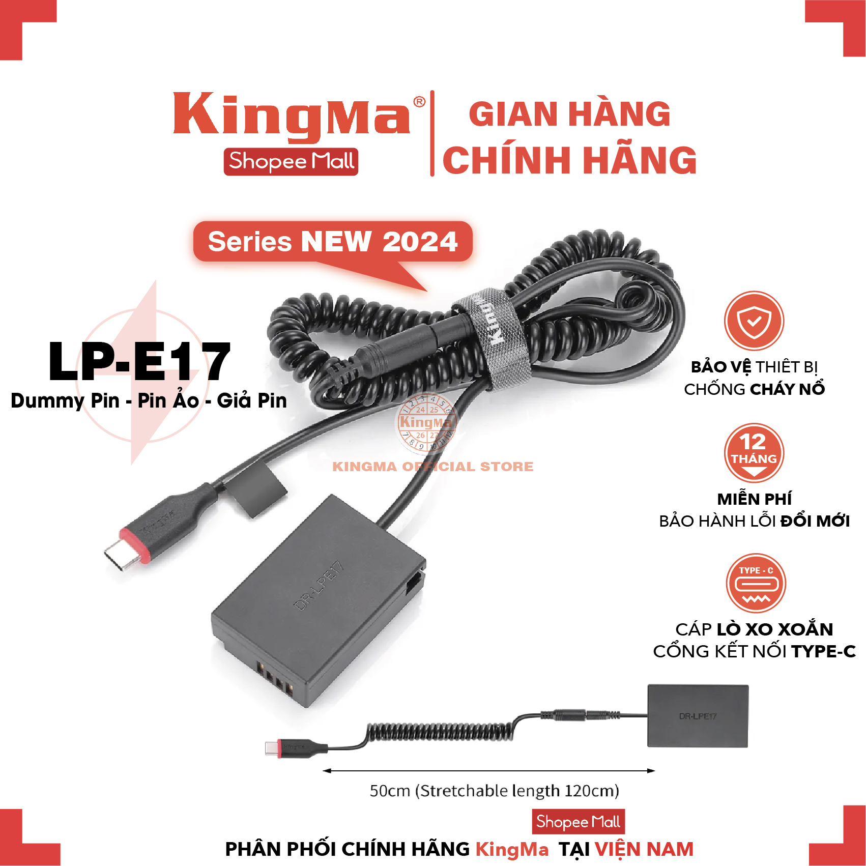 Pin Ảo/Giả Pin/Dummy Pin LP-E17 Chính Hãng KINGMA. For CANON LP-E17 ...