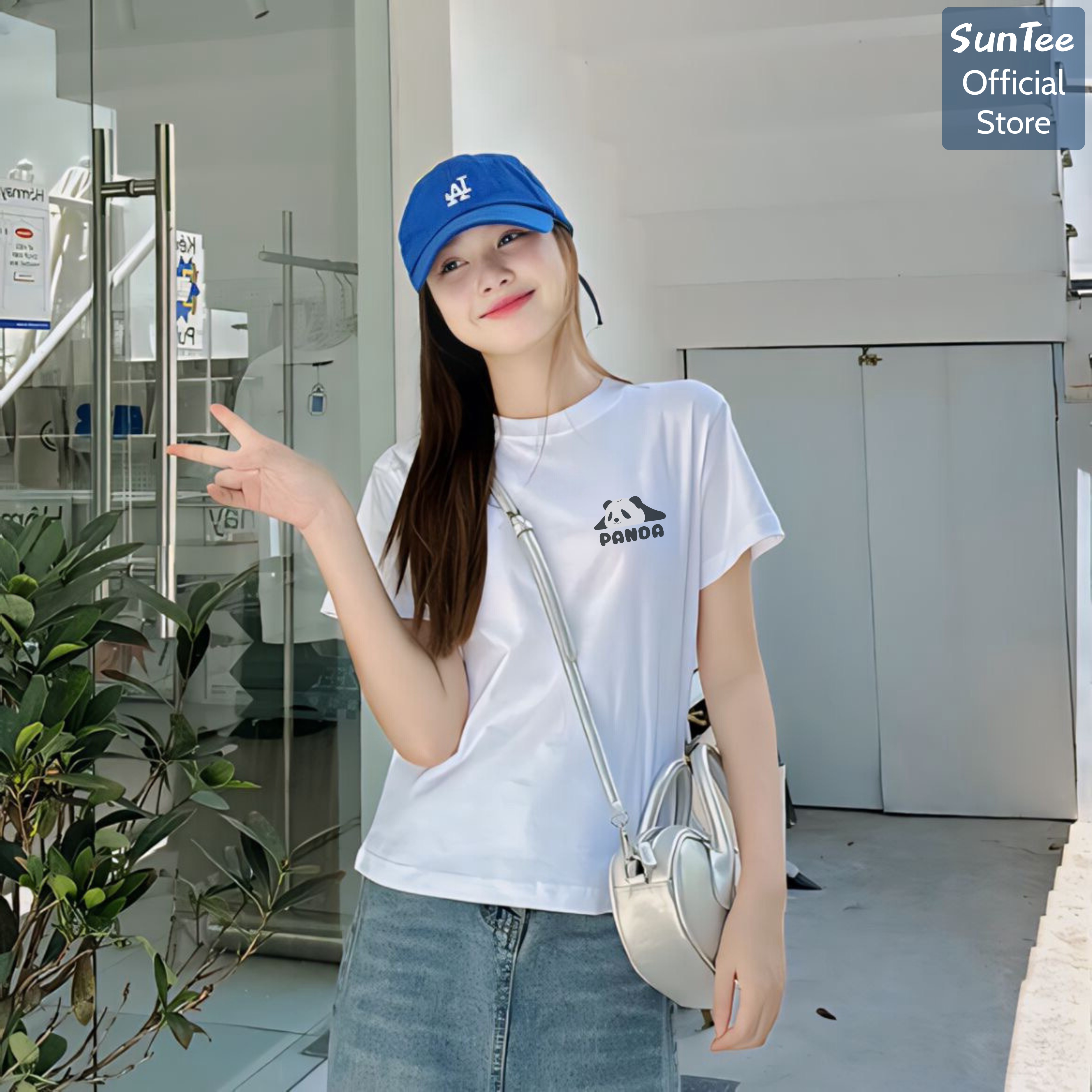 Áo thun nữ form vừa SUNTEE STFV102 phong cách basic in hình 03 vải cotton 250GSM cao cấp thoáng ...