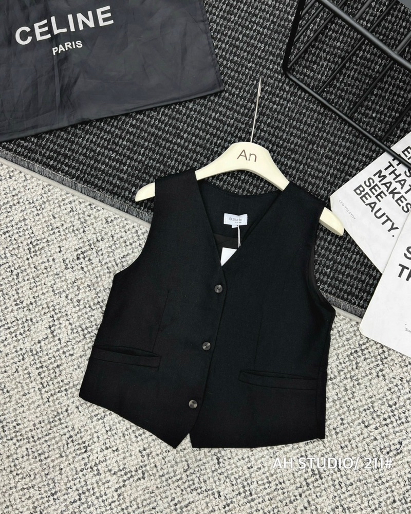 (ẢNH OLDSCHOOL) Áo gile nữ 2 lớp chất linen basic dáng vừa | Shopee Việt Nam