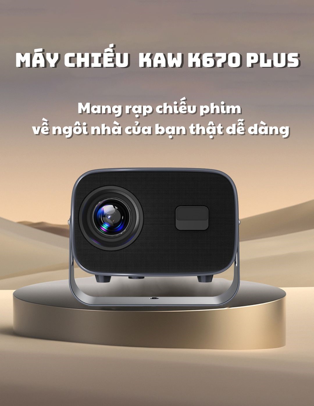Máy chiếu mini K670, Siêu nét 4K, Chính Hãng, Kết nối wifi, bluetooth ...