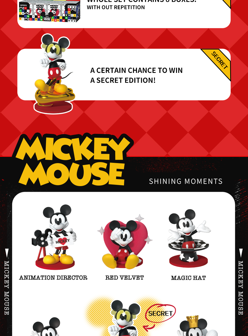 52TOYS Hộp Mù Blind Box, Disney Mickey Shining Moments Series Blind Box ...
