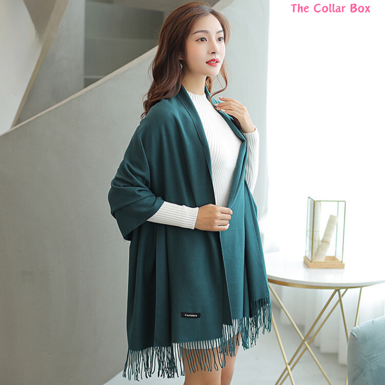 Khăn choàng quàng cổ cashmere trơn chất dày nhiều màu che nắng du lịch văn phòng size 60*200cm ...
