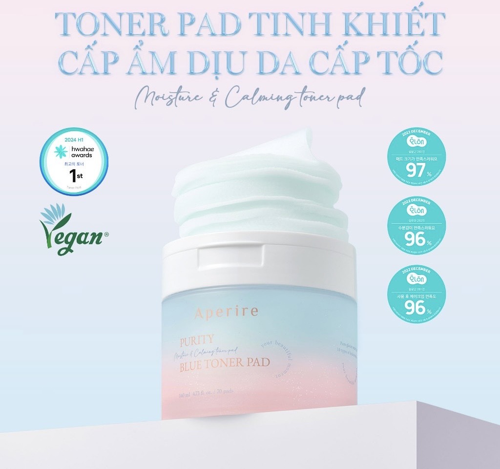 Toner Pad Aperire Tinh Khiết Cấp Ẩm Dịu Da Cấp Tốc Aperire Purity Blue ...