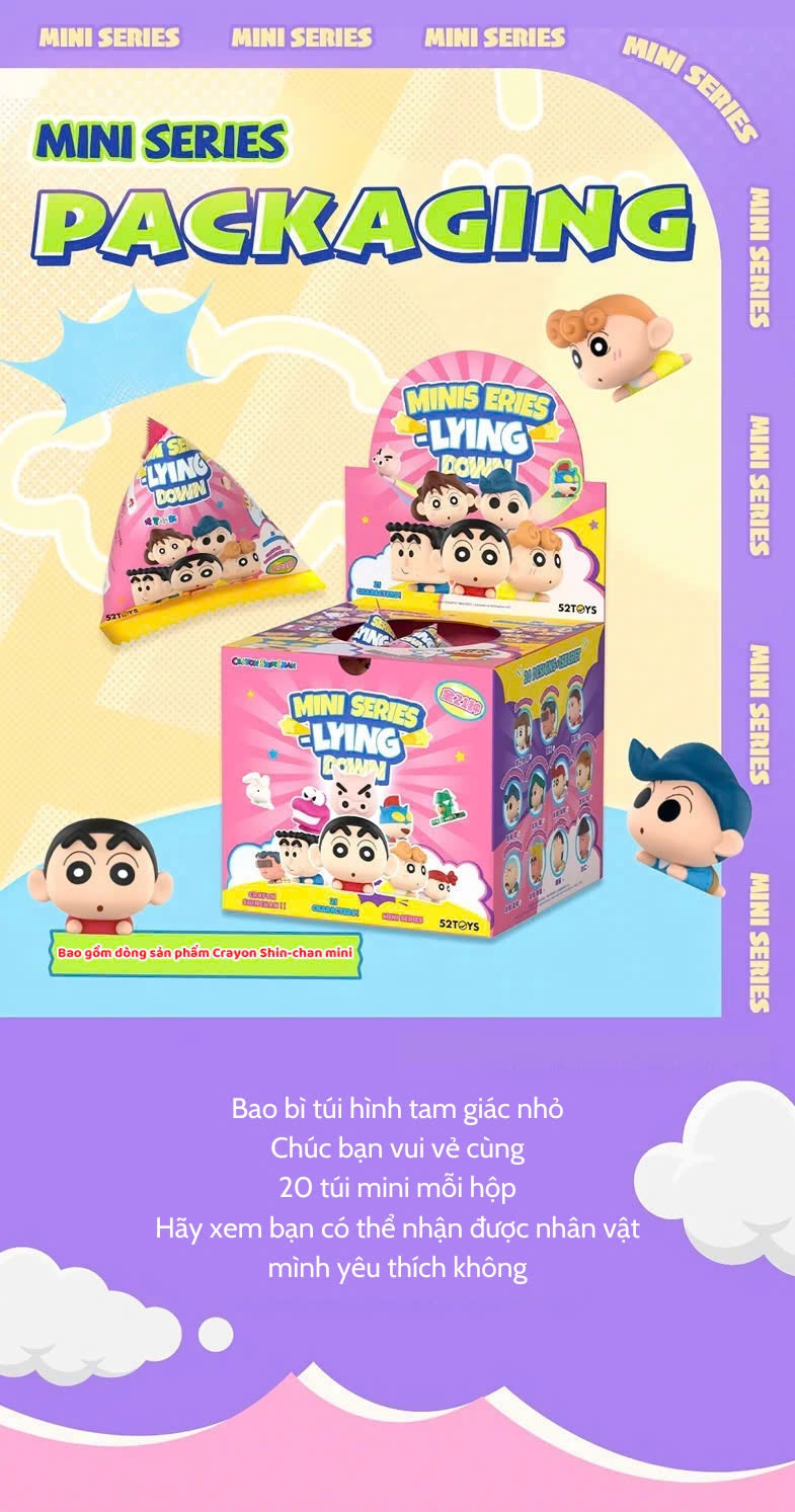 Hộp Mù Blind Box, Mô hình Crayon Shin-chan MINI-Lying Down Series ...