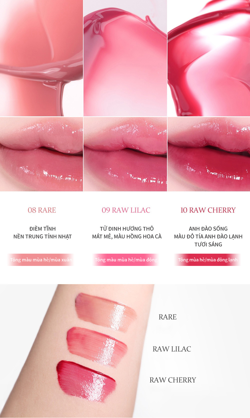 [LIVE] Son Gel Tint hince Raw Glow Gel Tint (10 màu) 4ml | Shopee Việt Nam