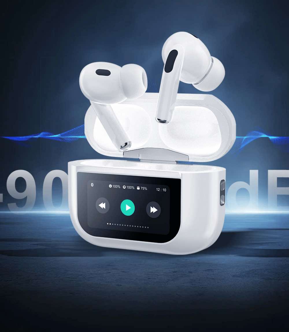 Tai Nghe Bluetooth WIWU T22 Màn Hình Cảm Ứng TFT Chống Ồn Chủ Động Công Nghệ ANC Xuyên Âm Thanh ...