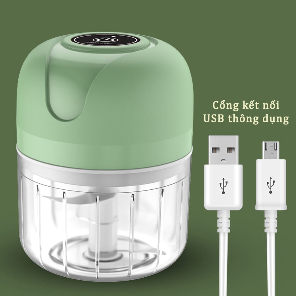 Máy Xay Mini Xay Tỏi Ớt Mini Cầm Tay 250ml Sử Dụng Cổng Sạc USB Đa Năng ...