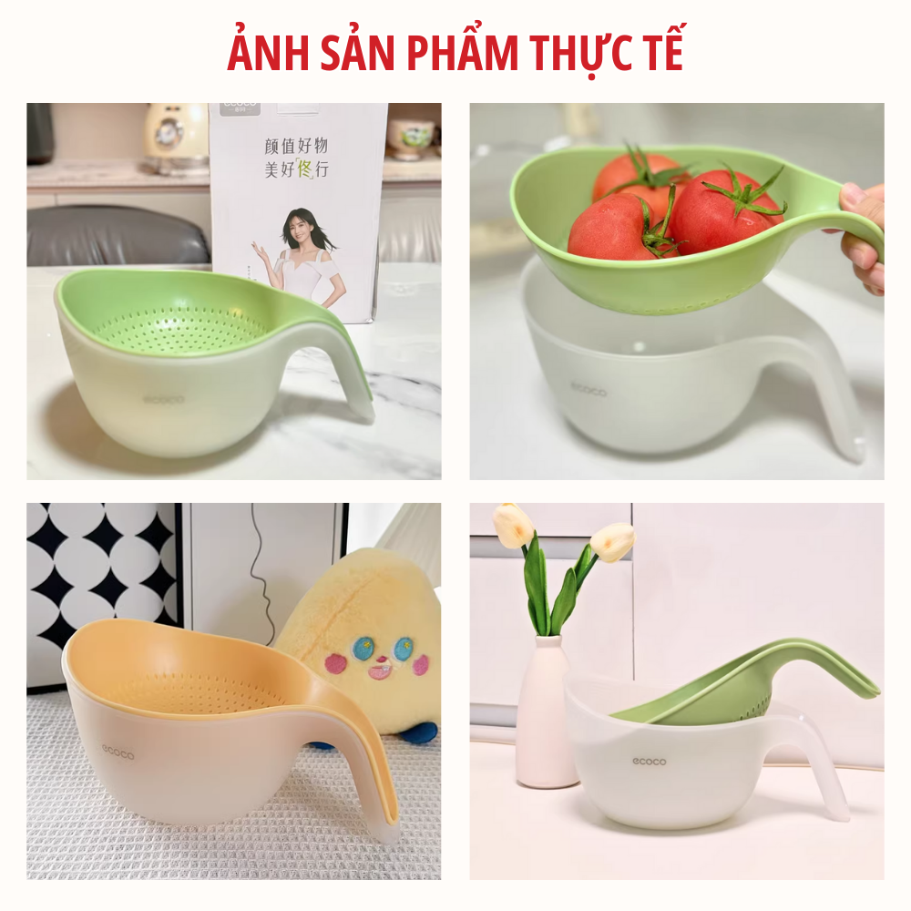 Set thau rổ ECOCO 2 lớp thoát nước, chịu nhiệt thế hệ mới | Rổ chậu vo ...