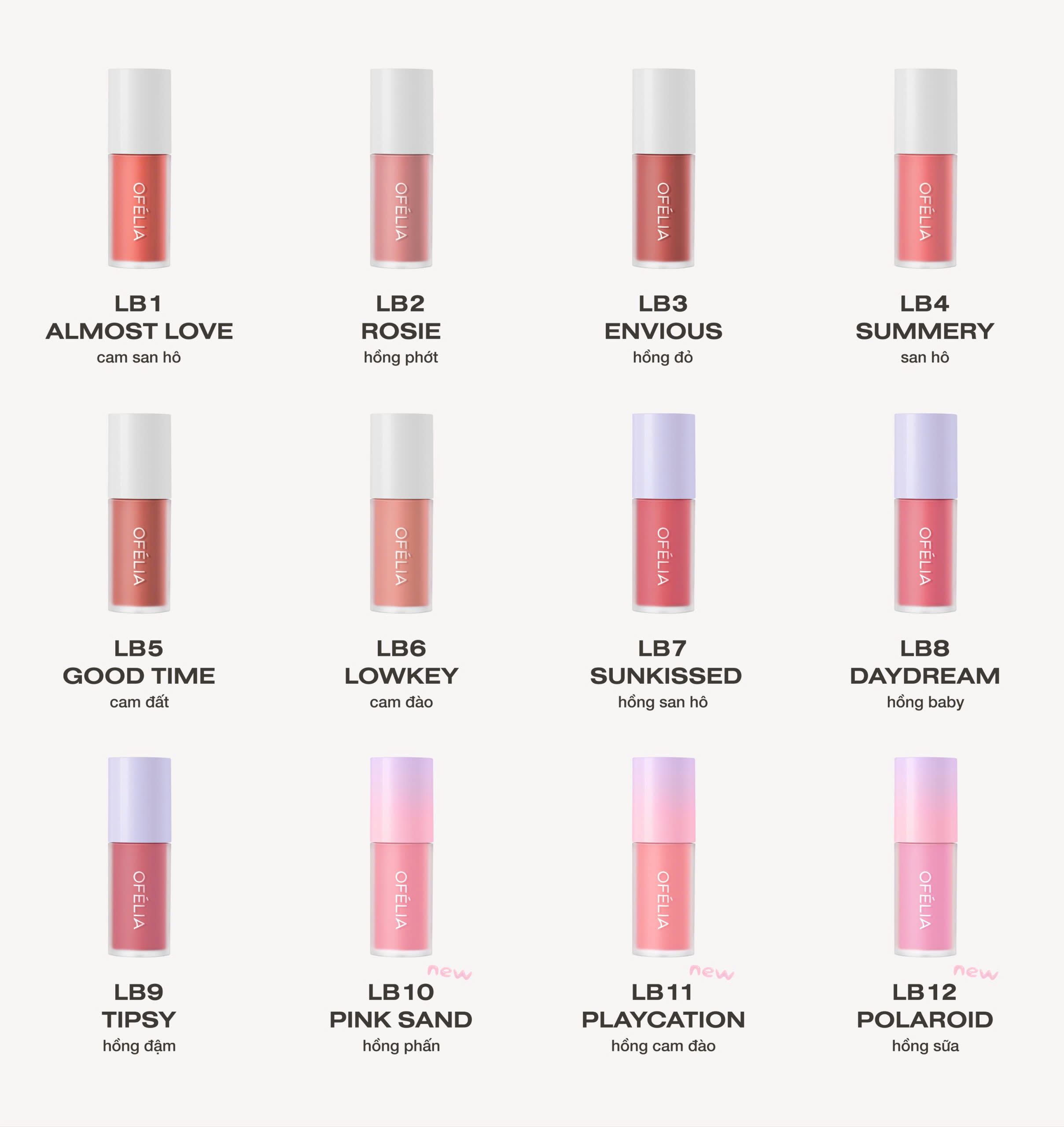 Má Hồng Dạng Kem OFÉLIA Lolli Liquid Blush - Ofelia Má Hồng Xinh Xắn [LB12 - LB02 - LB03 - LB04 ...