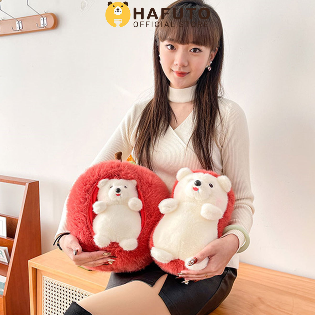 Gấu Bông Heo Trong Quả Táo 2 Trong 1 Hafuto, Đồ Chơi Thú Bông Mềm Mịn ...