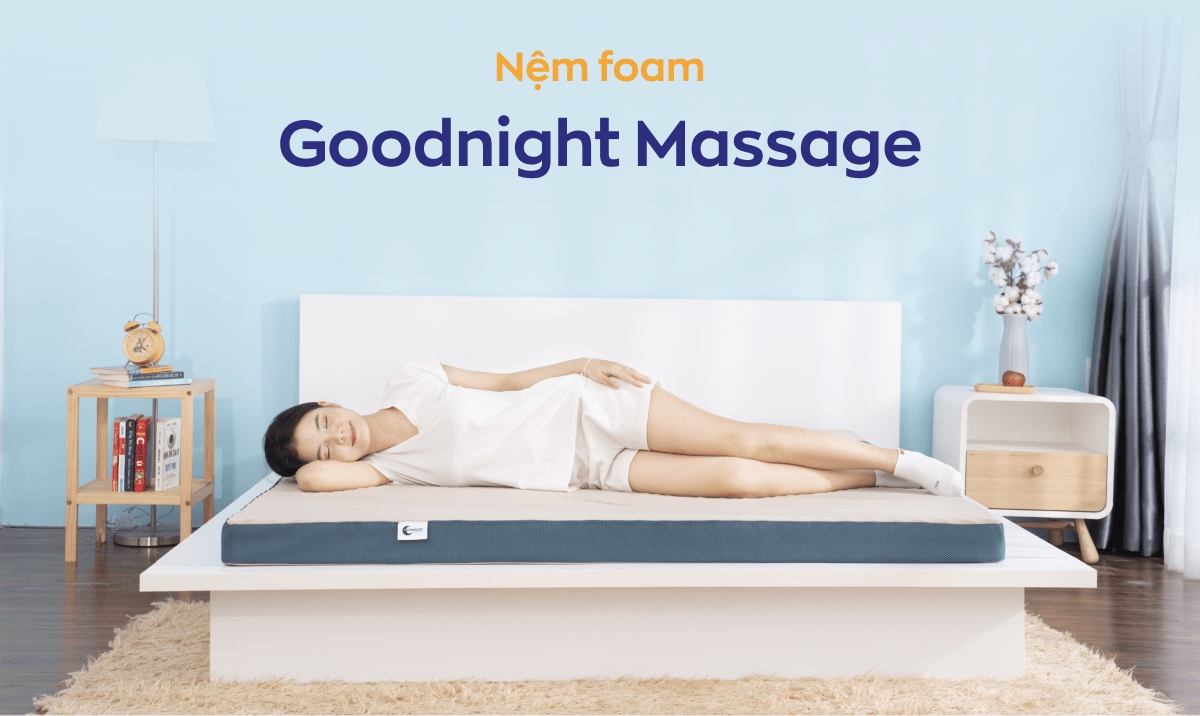 [Giao trước Tết HN & HCM] Nệm Foam Goodnight Massage 9cm, Đệm Foam Vua ...