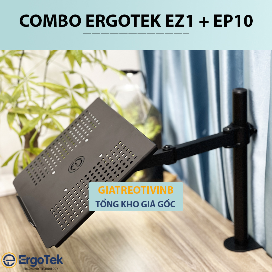 Combo ErgoTek EZ1 + EP10 - Giá Treo Đỡ Laptop - Máy Tính Bảng - Macbook Kẹp Bàn [ Rẻ Hơn NB F80 ...