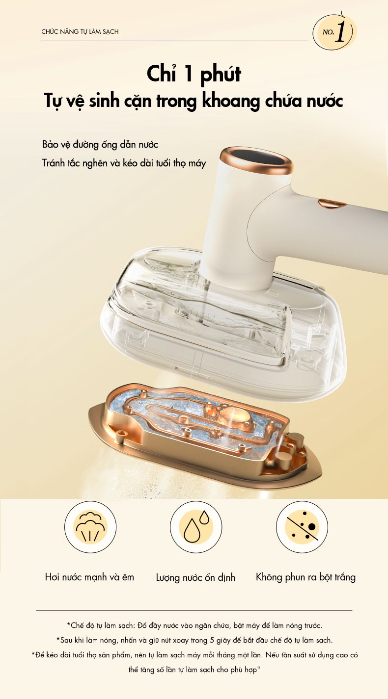 Bàn ủi hơi nước cầm tay Bear GTJ-A12Z2, Bàn là khô/hơi nước quần áo ...